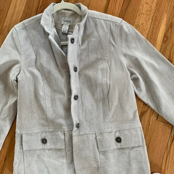 Chico's | Jackets & Coats | Chicos Genuine Leather Cream Colored Suede ...